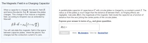 Solved When A Capacitor Is Charged The Electric Field E