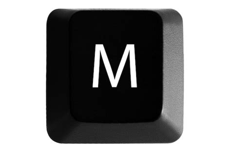 Premium Photo Black Keyboard Button With English Letter M On White Isolated Background