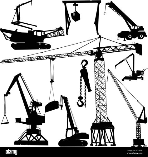 Construction Crane Collection Vector Stock Vector Image And Art Alamy