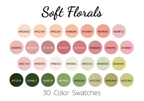 Soft Florals Color Swatches Color Palette Ipad Artofit
