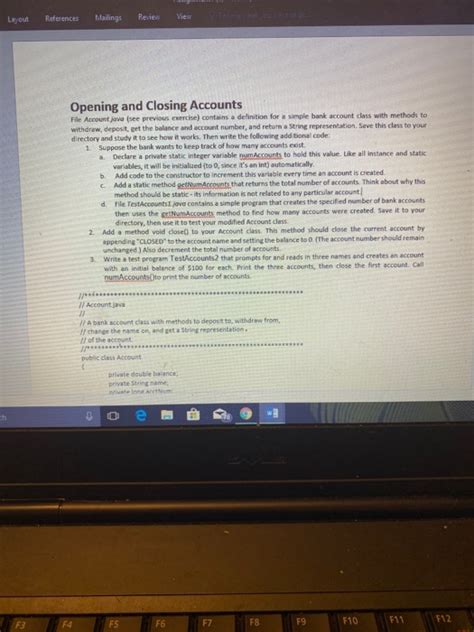 Solved Layout References Mailings Review View C Opening And