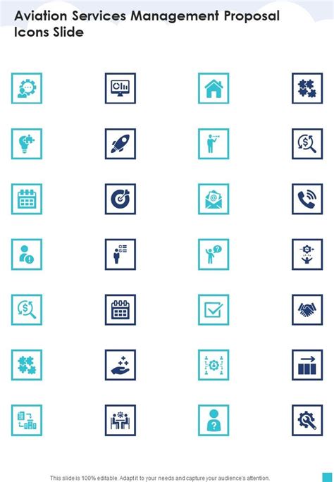 Aviation Services Management Proposal Icons Slide One Pager Sample Example