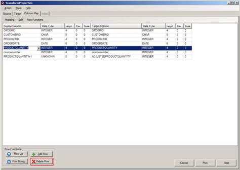 Column Mapping Column Tab