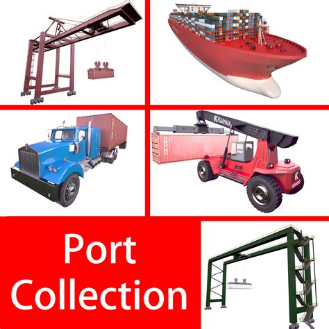 port collection 3d model 179 max obj fbx 3ds free3d