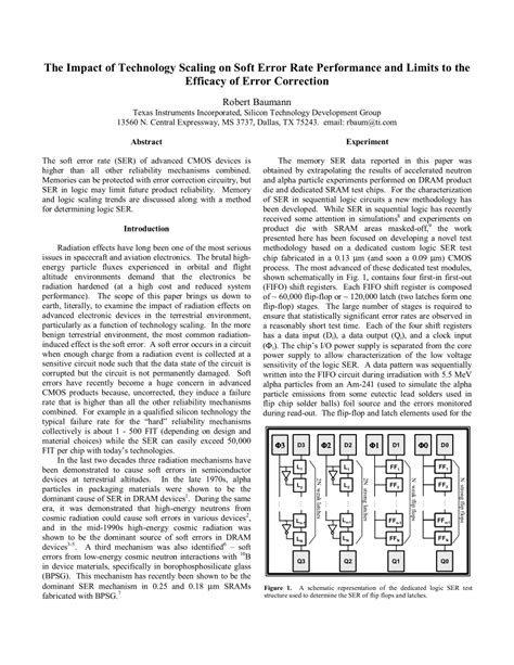 Pdf The Impact Of Technology Scaling On Soft Error Rate Performance