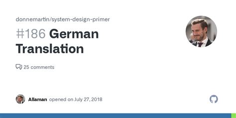 German Translation · Issue 186 · Donnemartinsystem Design Primer · Github