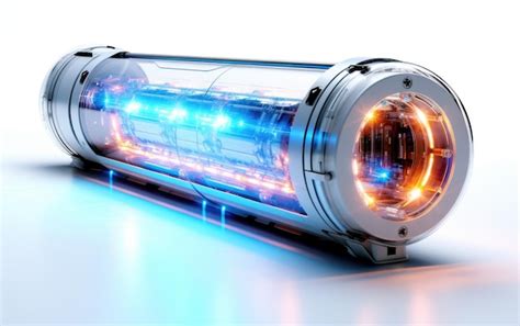 Shinning Particle Accelerator Isolated On White Background Premium Ai Generated Image