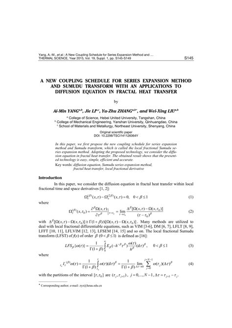 Pdf A New Coupling Schedule For Series Expansion Method And Sumudu Transform With An