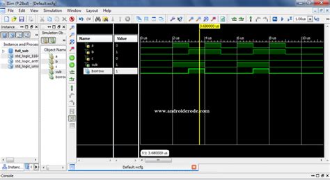 Half Subtractor And Full Subtractor Vhdl Simulation Code
