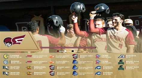 Erskine Baseball Fleet Release Full 2020 21 Schedule Erskine College Athletics