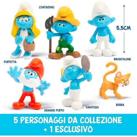Puffi Personaggi Originali Set Composto Da Contadino Brontolone