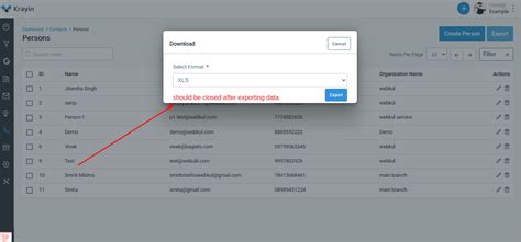 The Model Box Should Be Closed Automatically After Exporting The Data