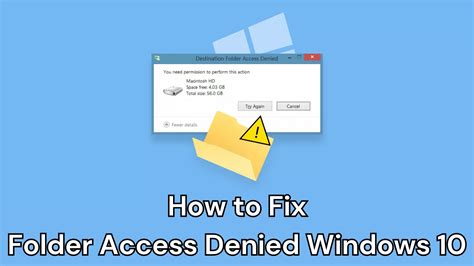 How To Fix Destination Folder Access Denied On Windows 1011