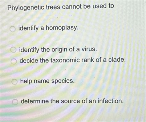 Solved Phylogenetic Trees Cannot Be Used Toidentify A