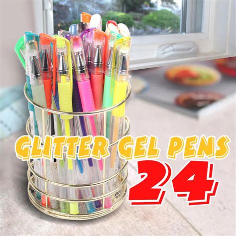 24 색 젤 펜 10mm 멀티 컬러 페인팅 젤 잉크 펜 리필 네온페인트 펜 And 붓 세트 Aliexpress