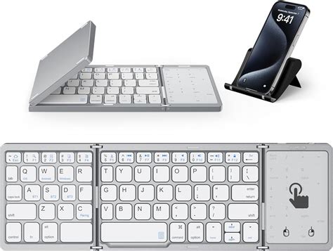 Trueque Foldable Keyboard Portable Multi Device Wireless Bluetooth Keyboard With Touchpad