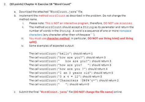 solved 2 10 points chapter 4 exercise 18 word count a