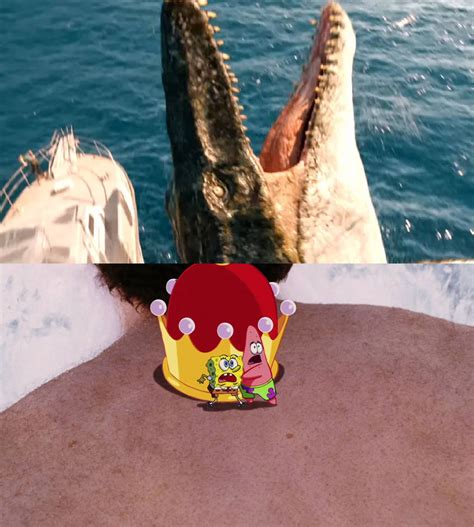 Spongebob And Patrick See The Mosasaurus By Mnstrfrc On Deviantart