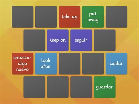 Phrasal Verbs Translations Matching Pairs