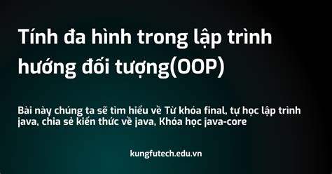 tính đa hình trong lập trình hướng đối tượng oop