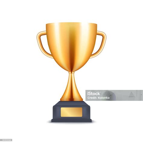골든 트로피 3d 컵 벡터 상 수상 사실적인 우승자 아이콘 컵 색종이 조각에 대한 스톡 벡터 아트 및 기타 이미지 색종이