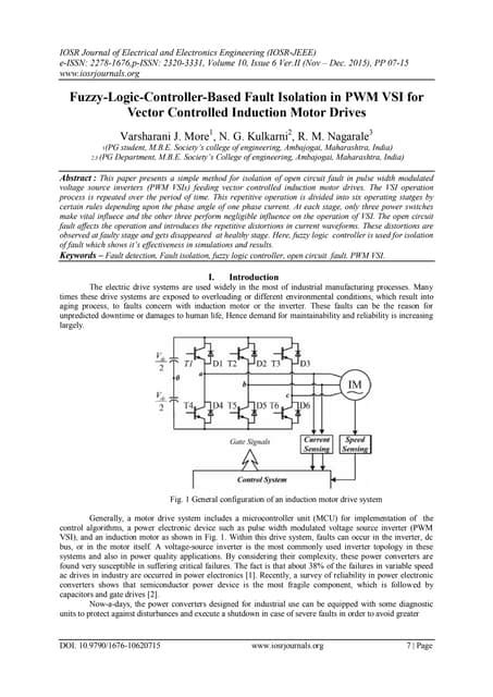 Fuzzy Logic Controller Based Fault Isolation In Pwm Vsi For Vector Controlled Induction Motor