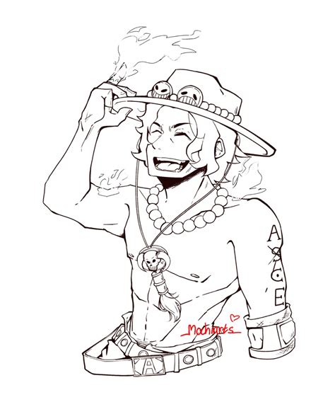 Portgas D Ace Coloring Pages Coloring Home