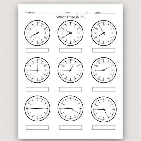Premium Vector Time Learning Worksheet And Telling Time Worksheet For