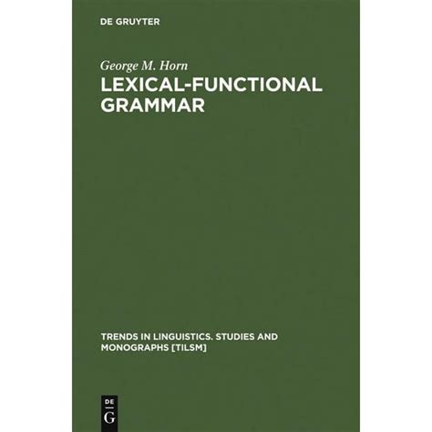 lexical functional grammar hardcover
