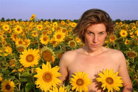 Nude In Sunflower Field V Stock Image Image Of Mood Caucasian 247503