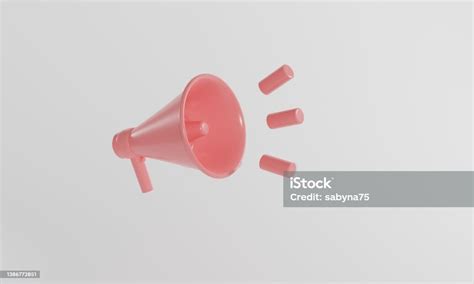 흰색 배경에 격리 된 3d 핑크 메가 폰 만화 스타일 아이콘 3d 렌더 일러스트레이션 분홍에 대한 스톡 사진 및 기타 이미지 분홍 휴대용 마이크 0명 Istock