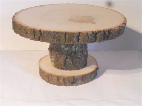 Rustic Wooden Pedestal Stand Tree Slice Display Stand Wedding Cake Stand Log Slab Center