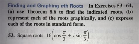 Solved Finding And Graphing Nth Roots In Exercises 53 64 Chegg Com