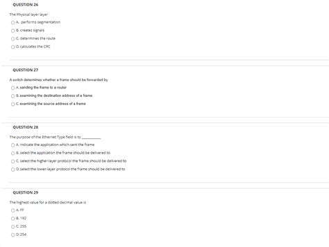 Solved Question 26 The Physical Layer Layer A Performs