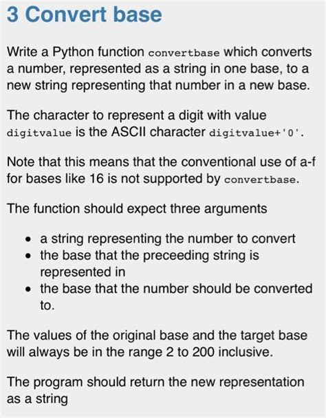 Solved 3 Convert Base Write A Python Function Convertbase