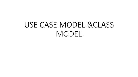 Use Case And Class Models Software Engineering Diagrams