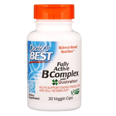 Doctors Best Fully Active B Complex With Quatrefolic 30 Veggie Caps