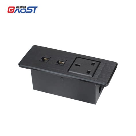 UK Desktop Recessed Socket 2 CAT6 For Conference Table Recessed Power Strip
