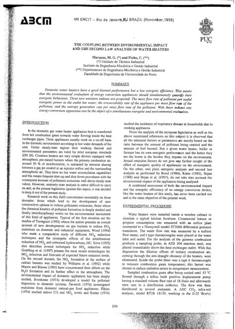 Pdf The Coupling Between Environmental Impact And The Second Law Analysis Of Water Heaters