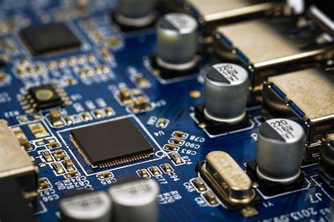 Premium Photo Microchips By Other Elements On A Circuit Board