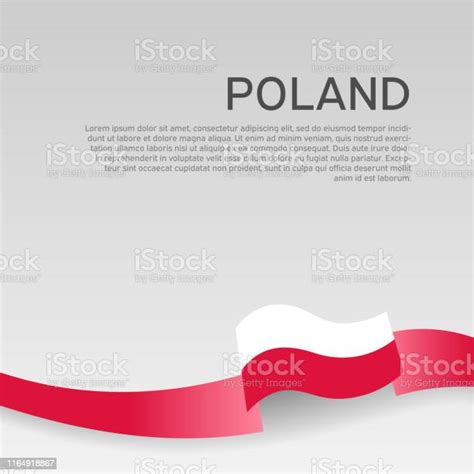 폴란드 국기 배경입니다 흰색 배경에 물결 모양의 리본 폴란드 국기 색상입니다 국가 포스터 벡터 디자인 폴란드 국가 애국 배너 커버 폴란드 국기에 대한 스톡 벡터 아트 및
