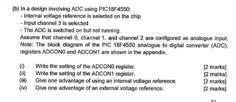 B In A Design Involving ADC Using PIC F Internal Voltage Reference Is Selected On The