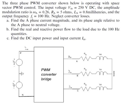 Solved The Three Phase PWM Converter Shown Below Is Chegg Com