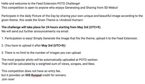 Feed Extension Potd Challenge ⭐ 50 Runpod Credit For Winners ⭐ Raiart