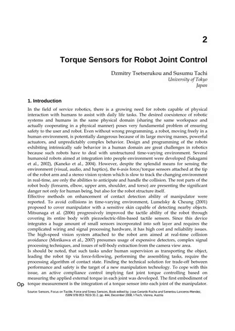 Pdf Torque Sensors For Robot Joint Control Dokumen Tips