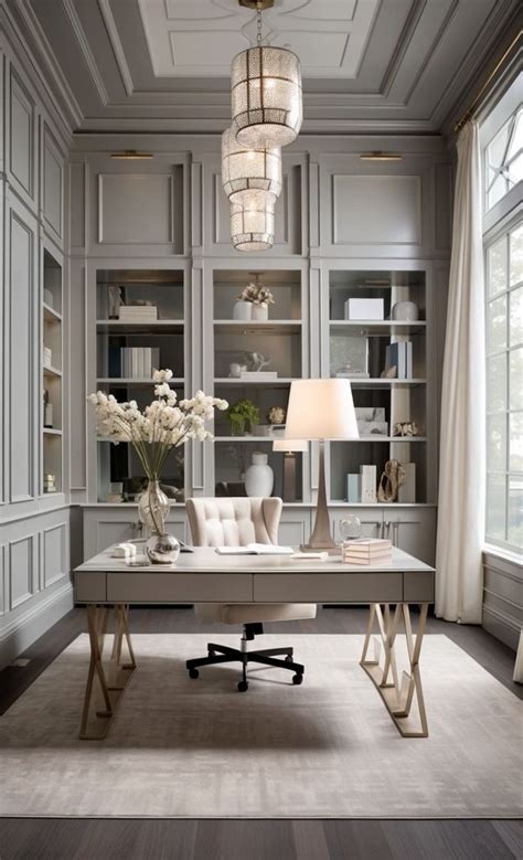 Elegant Home Office With Large Window Home Office Decor Inspiration