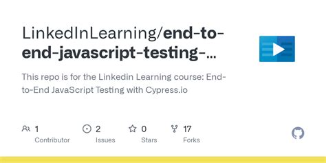 Github Linkedinlearningend To End Javascript Testing With Cypressio