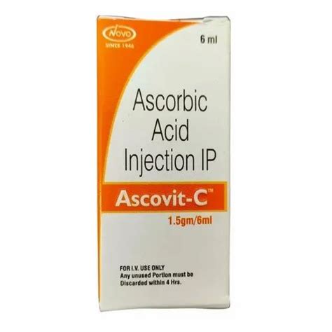 Ascorbic Acid Ip Injection Packaging Type Box Packaging Size 6 Ml At ₹ 50box In Ahmedabad
