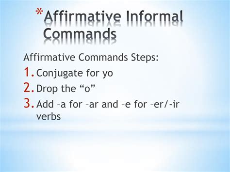 ppt informal commands powerpoint presentation free download id 2279445