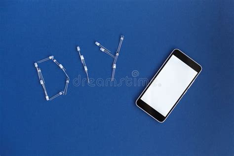 Diy Word From Diode And Phone On A Blue Background Diy Words For Do It